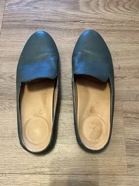 Dansko | Shoes | Dansko Womens Slipon Leather Mules Flats In Deep Green ...